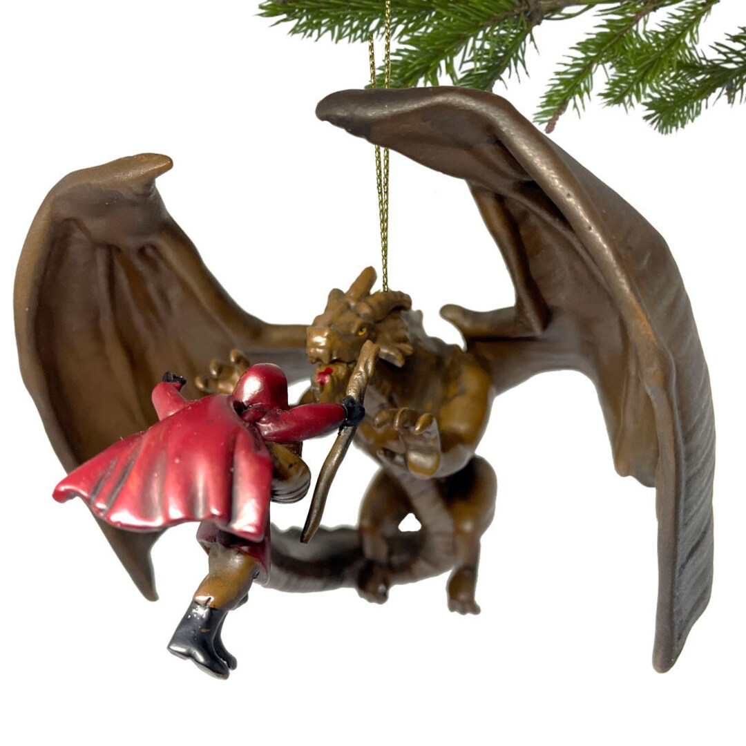 Roll for Initiative - Dragon & Wizard Christmas Ornament Dungeon Boss ...