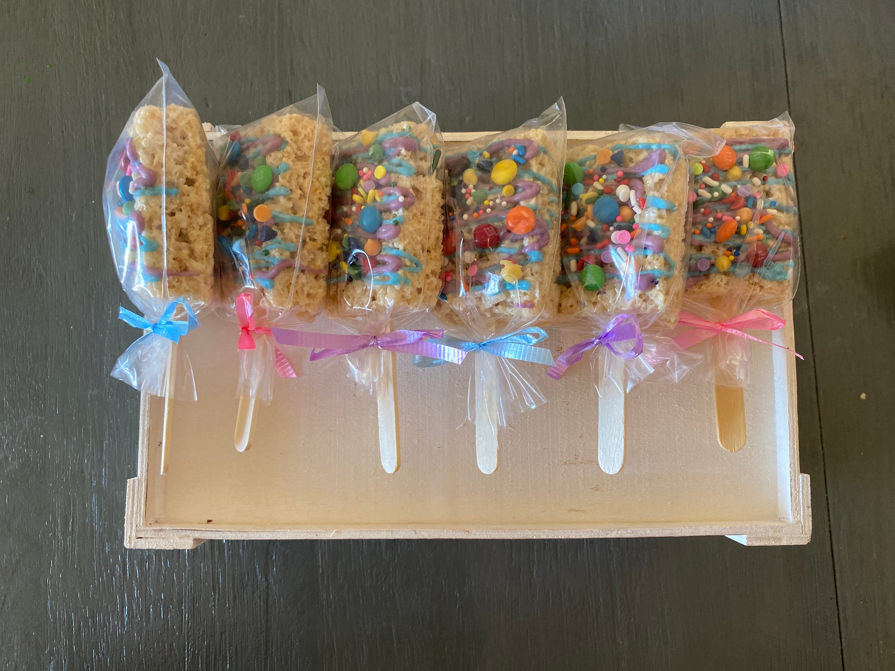 Rice crispy pop candy coated treat boxes | Etsy