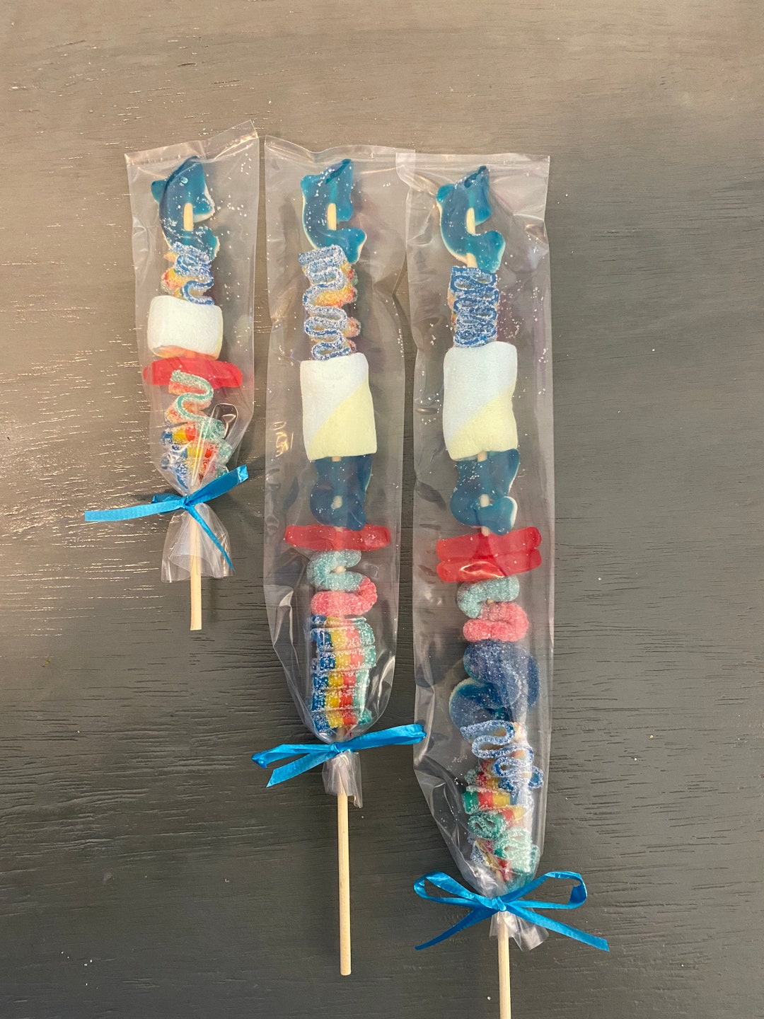 Shark Party Favors Candy Kabobs, Sweet Treats Birthdays Foot Long Baby ...