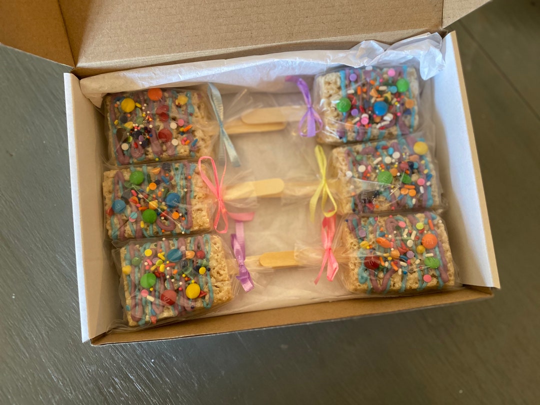 Rice Crispy Pop Candy Coated Treat Boxes - Etsy