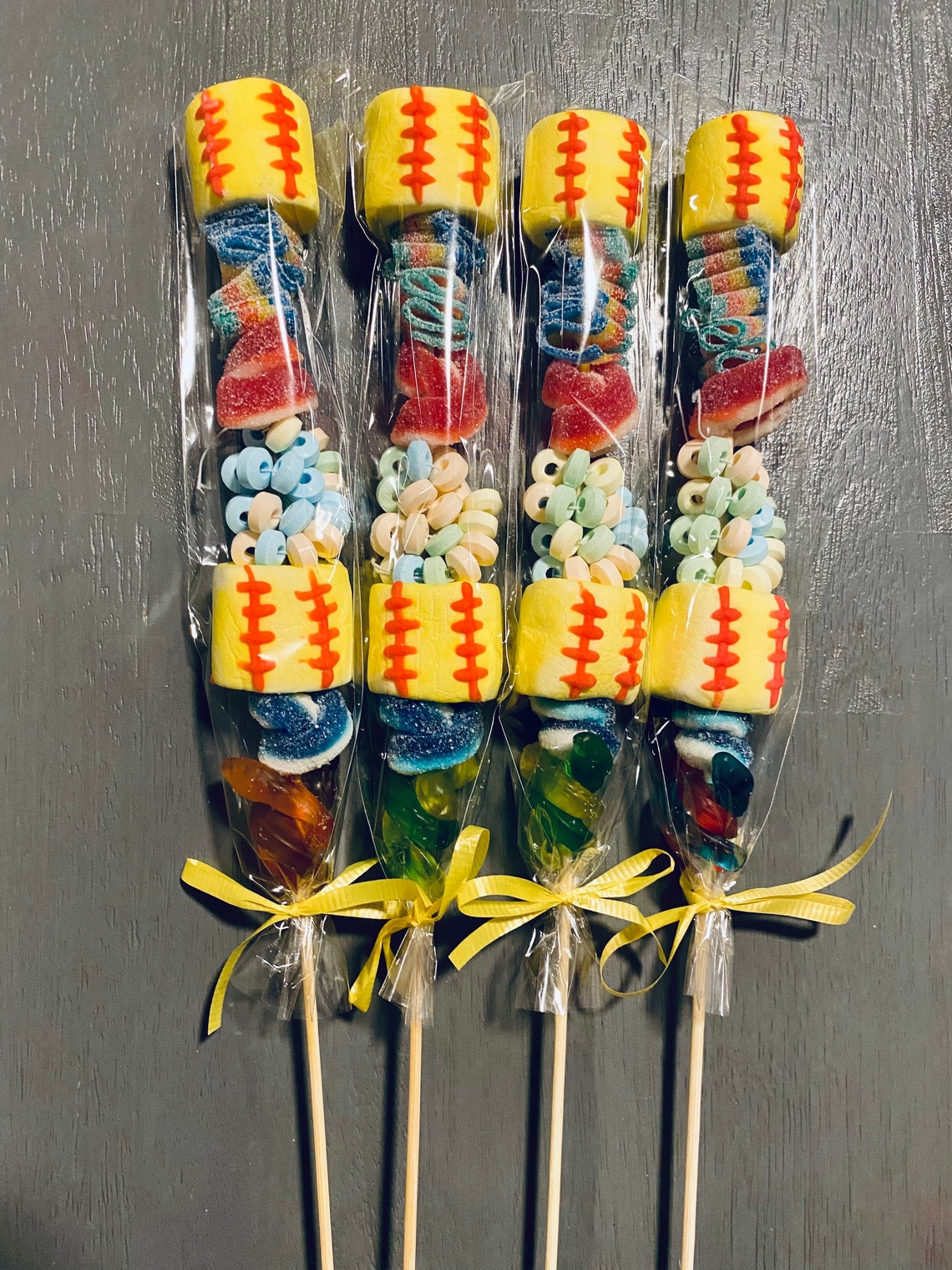 Softball Sports Birthday Teams Candy Kabobs Party Favors Treat Boxes ...