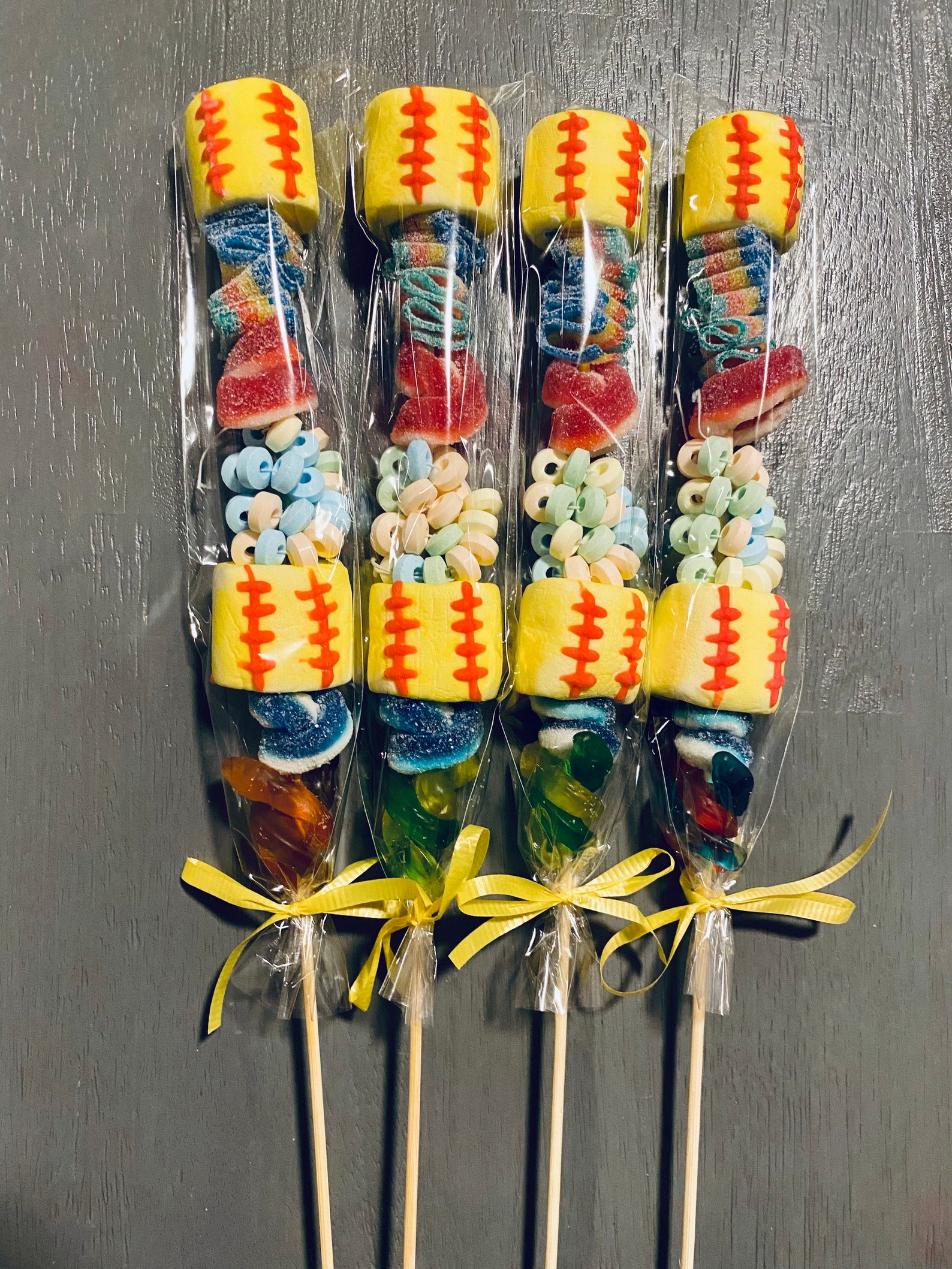 Softball Sports Birthday Teams Candy Kabobs Party Favors Treat Boxes ...