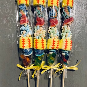 Softball Sports Birthday Teams Candy Kabobs Party Favors Treat Boxes ...