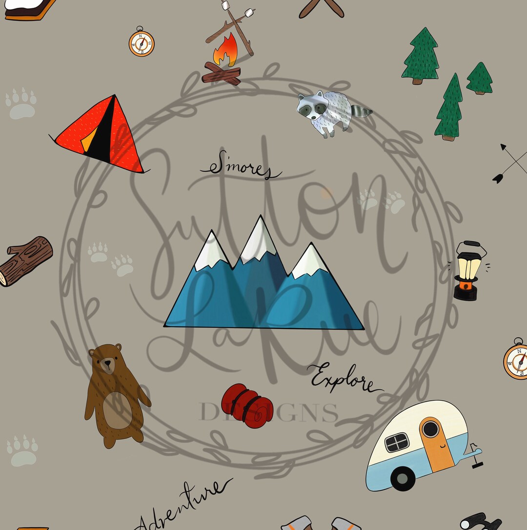 Seamless File, Seamless Pattern, Adventure, Camping, Wooland ...