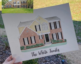 Custom Hand Painted House Portrait - Etsy
