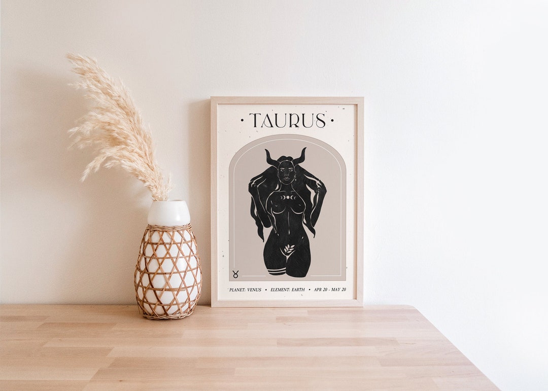 Taurus Poster / Boho Print / Celestial Gifts / Star Sign Gift - Etsy