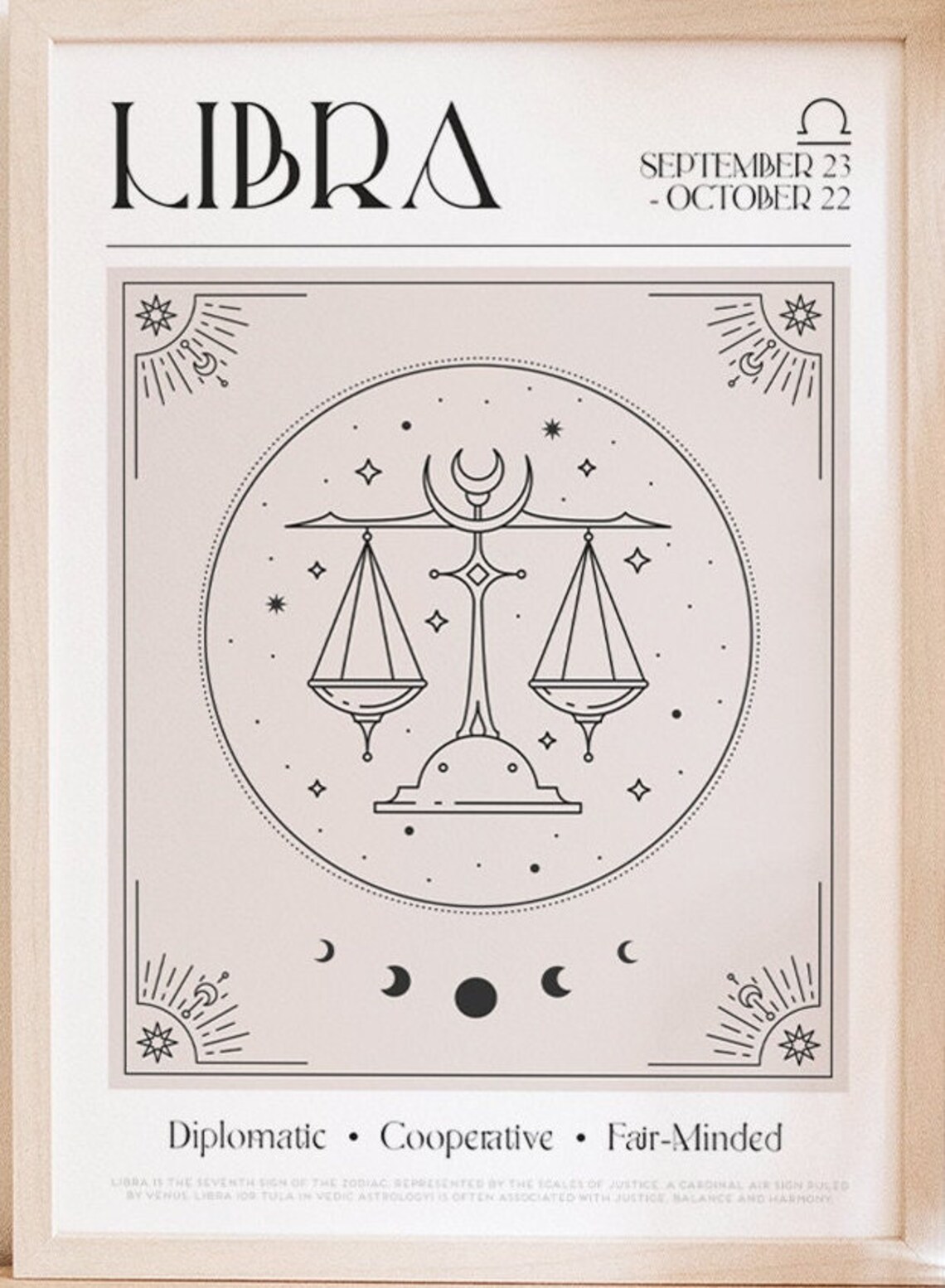 Libra Zodiac Poster / Tarot Card Print / Star Sign Gifts / - Etsy UK