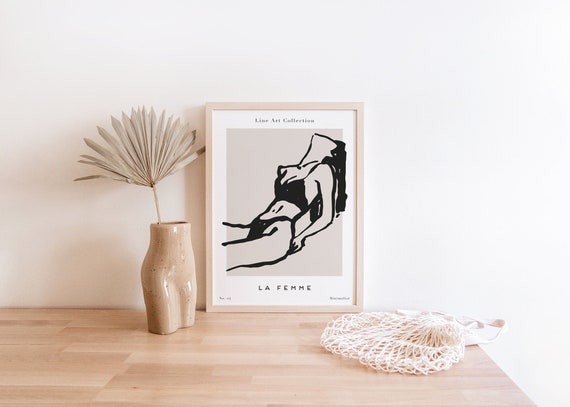 Female Fashion Poster / Line Art Drawing / Exhibition Wall Art - Etsy