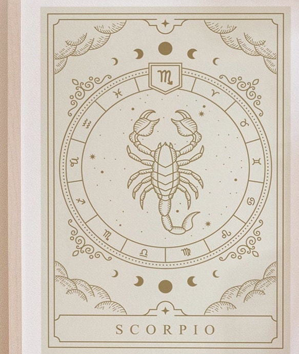 Scorpio Tarot Card Poster Print Star Sign Poster Boho Etsy Uk