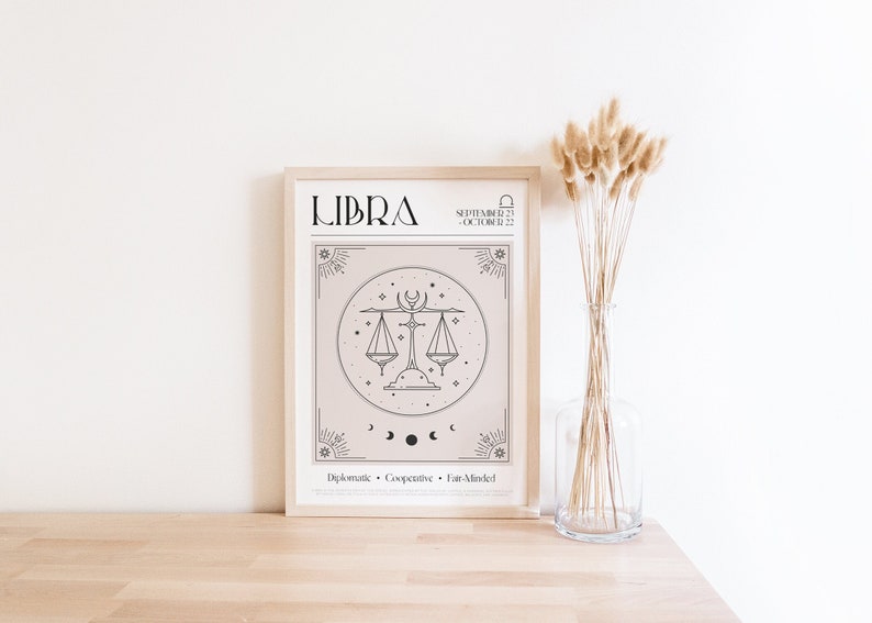 Libra Zodiac Poster / Tarot Card Print / Star Sign Gifts / - Etsy UK