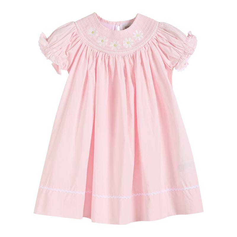 Pink Smocked Girls Dress - Etsy