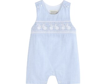 Personalized Monogrammed Classic Blue Linen/cotton Shortalls-cap-short ...