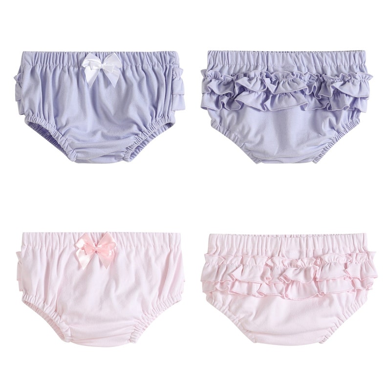 2 Pc Set Light Pink and Purple Ruffle Knit Cotton Bloomers - Etsy