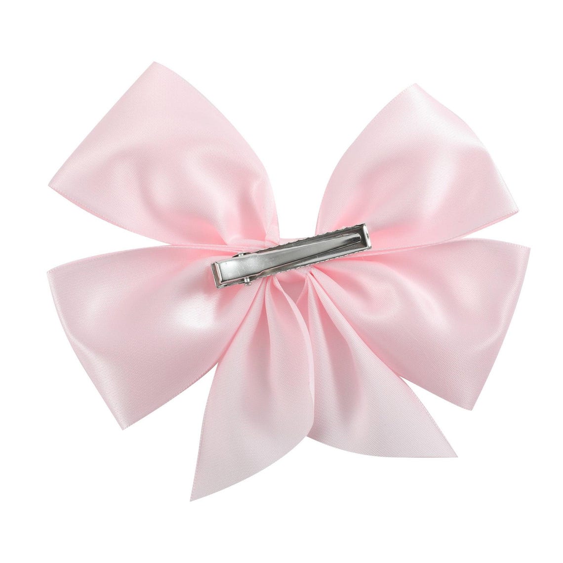 Powder Pink Satin Large Bow Hair Clip - Etsy