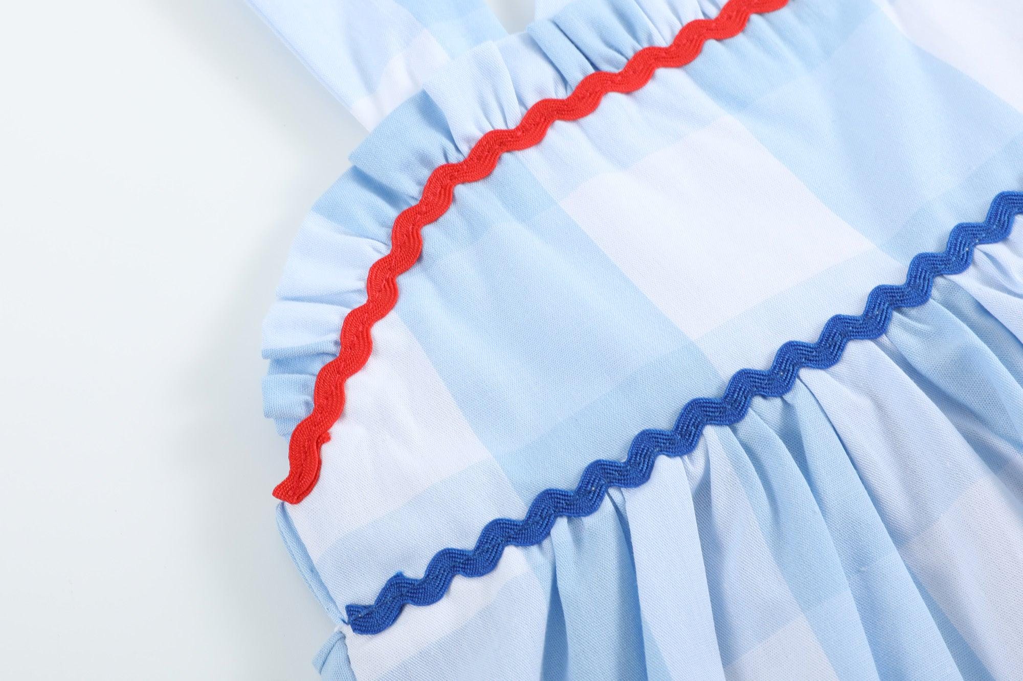 Blue Gingham Layered Sundress - Etsy