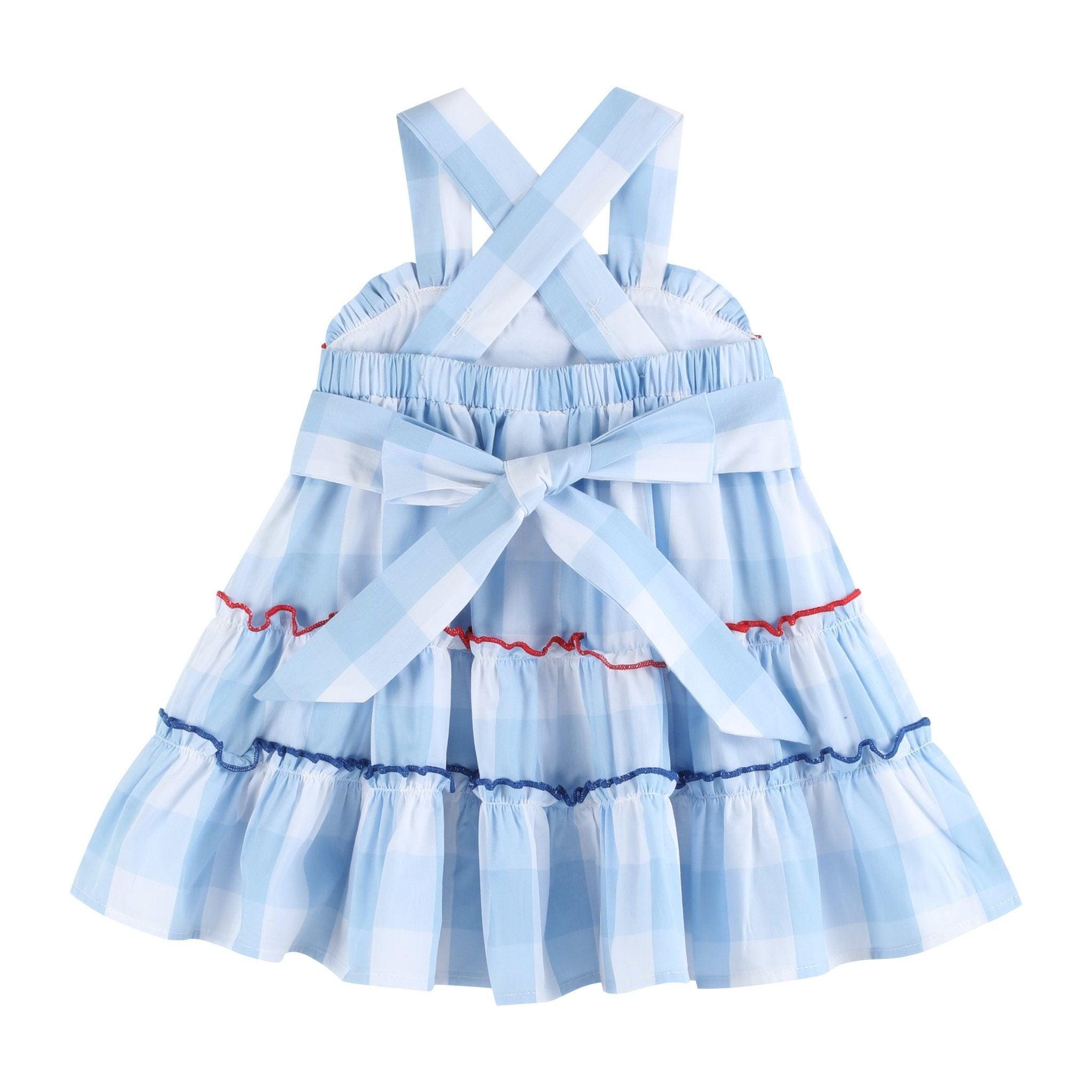 Blue Gingham Layered Sundress - Etsy
