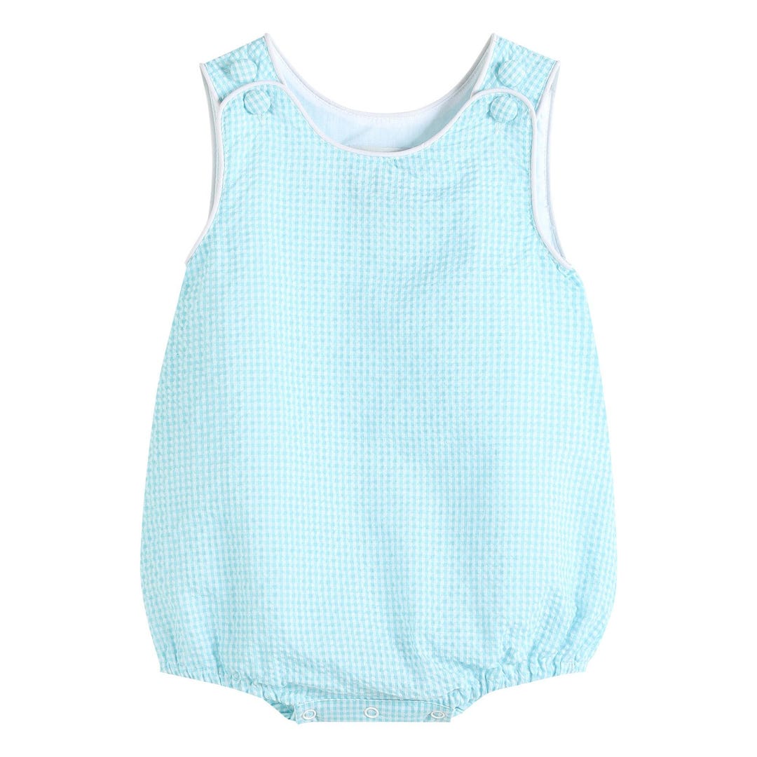 Classic Turquoise Seersucker Bubble Romper - Etsy