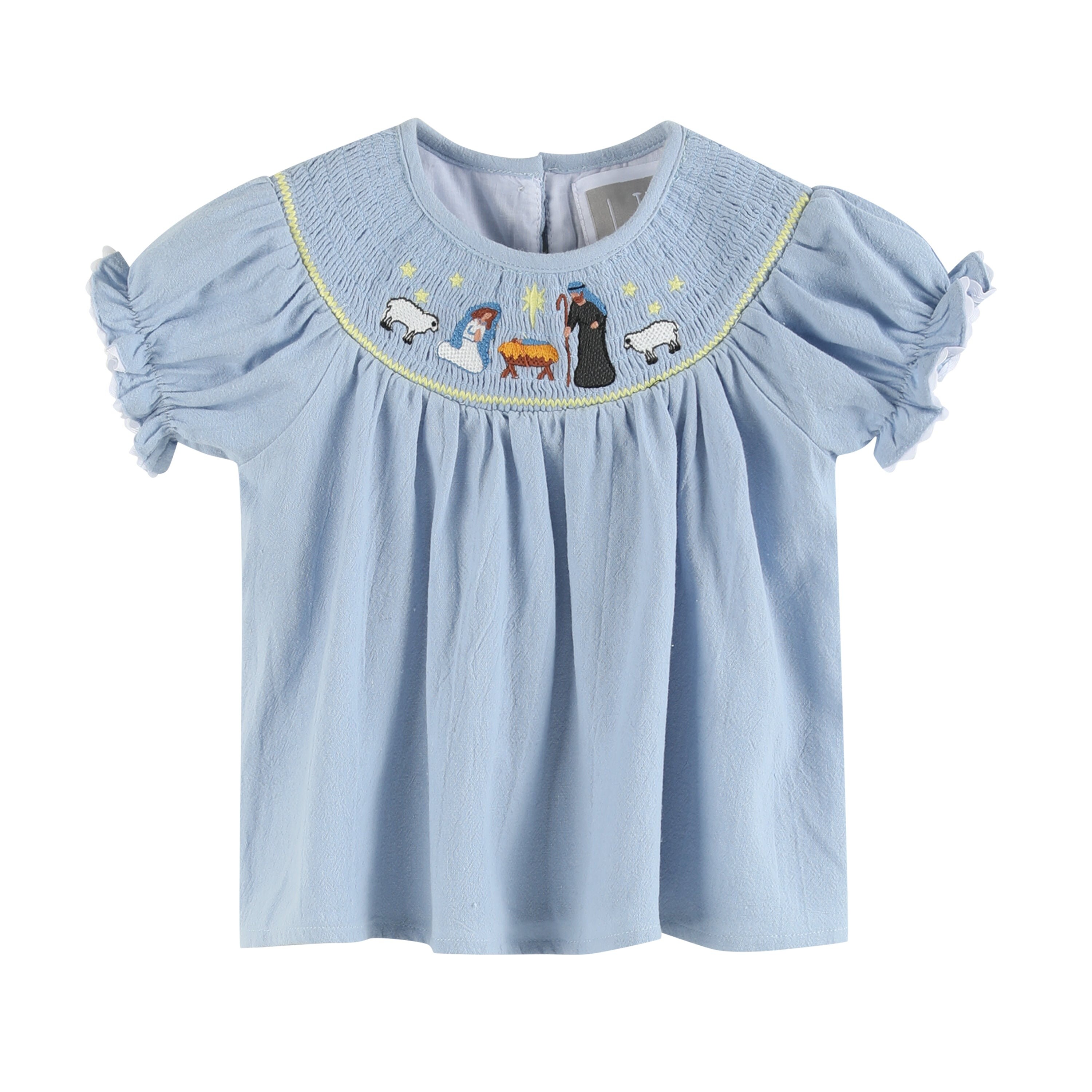 Light Blue Nativity Smocked Dress and Bloomers Set - Etsy