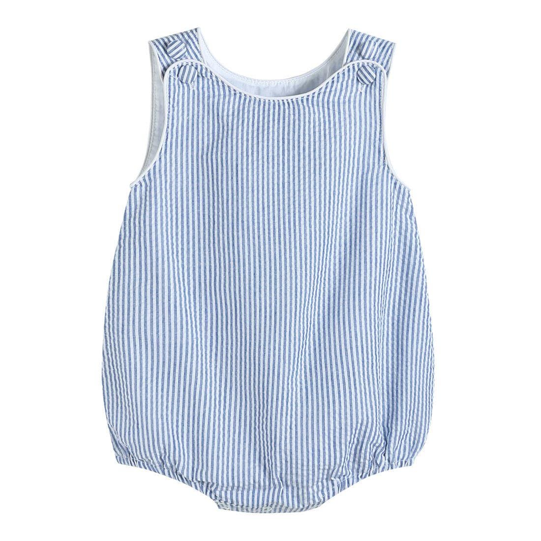 Classic Dark Blue Seersucker Bubble Romper - Etsy