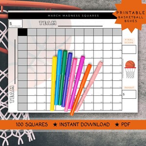 Ncaa Final Score Basketball Squares PDF Basketball Boxes March Madness ...