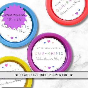 Valentine's Day Play Doh Printable Sticker Tag | Unlimited Digital ...
