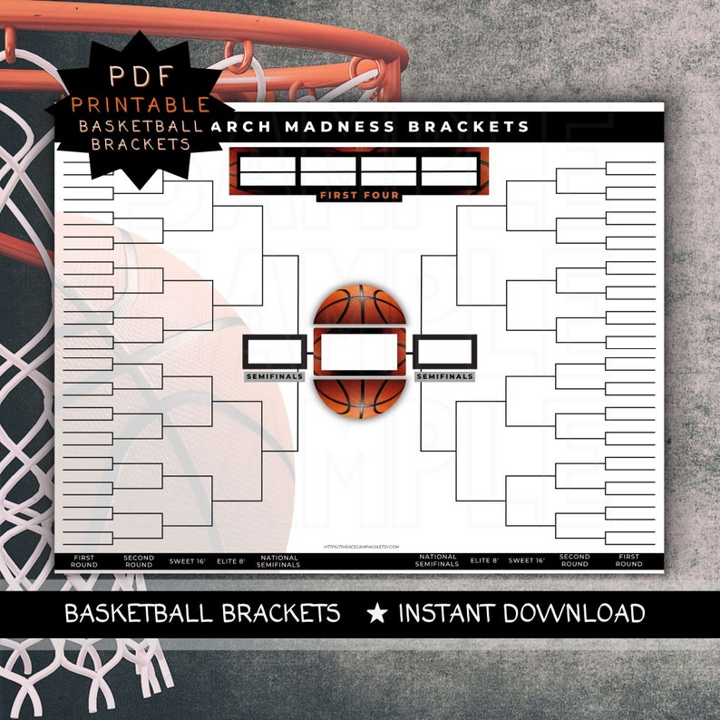 Printable Basketball Brackets Ncaa Brackets Template PDF Basketball ...