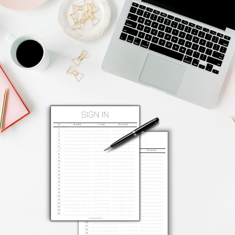 Printable Sign Out Sheet Sign in Sheet Printable Form Sign in ...