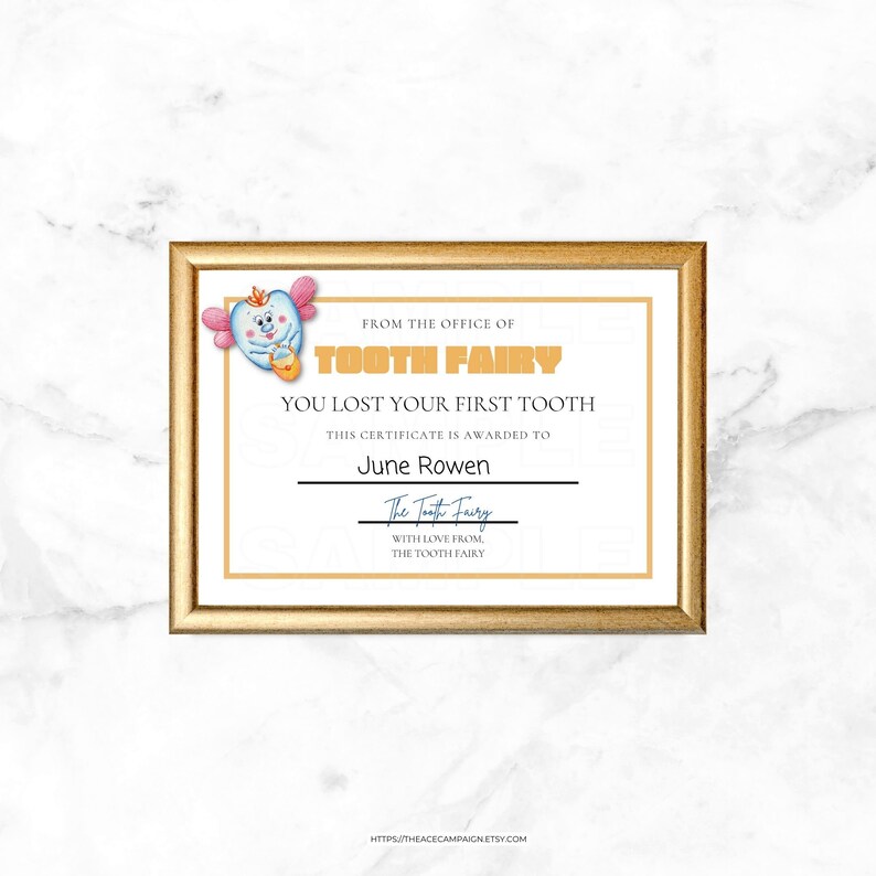 Editable Tooth Fairy Certificate Printable First Lost Tooth Print at ...