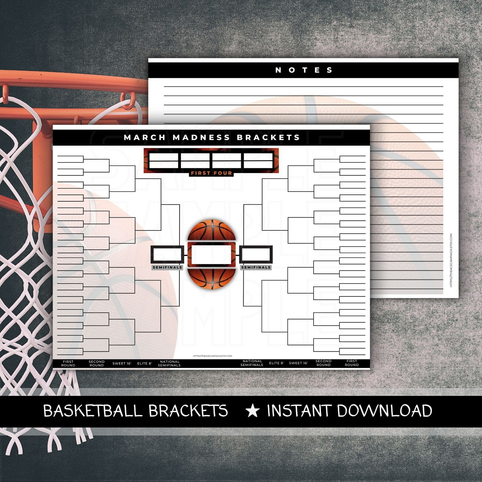 Printable Basketball Brackets | Ncaa Brackets Template | PDF Basketball ...
