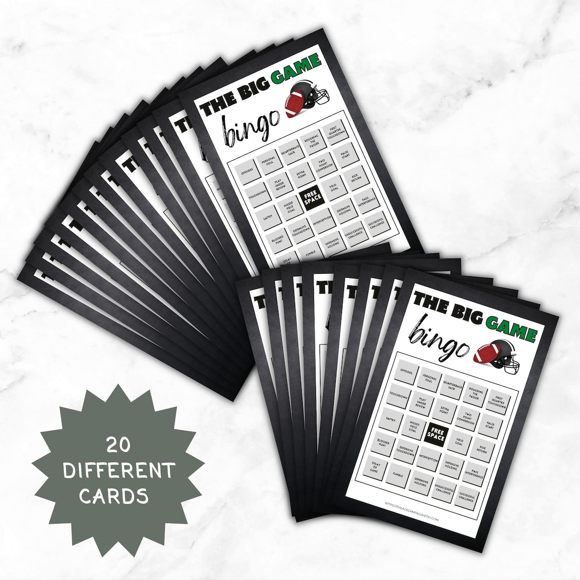 Super Bowl Bingo Cards Printable Super Bowl Games - Etsy
