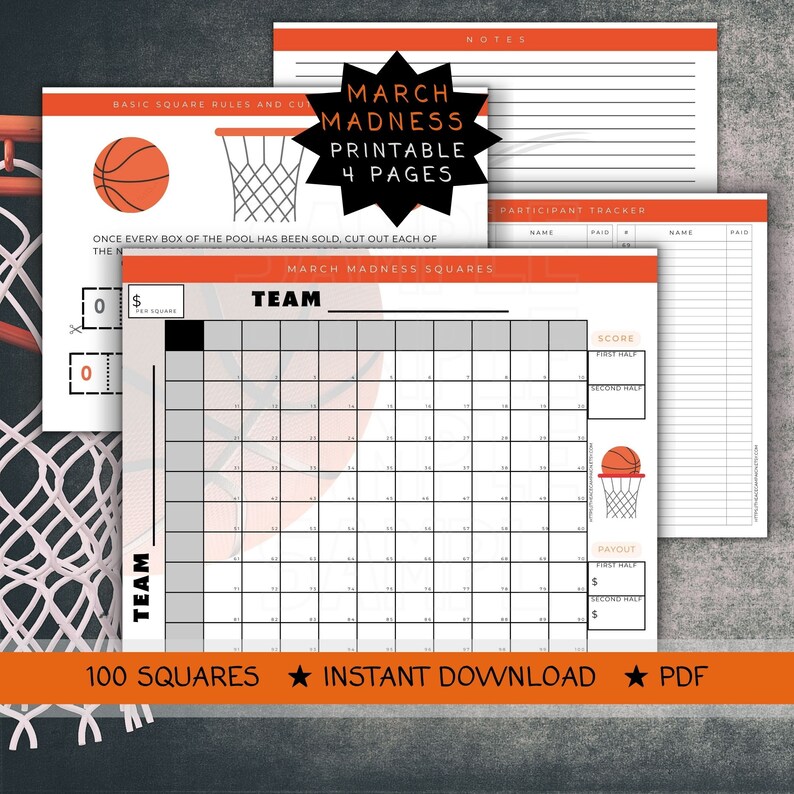 March Madness Ncaa Boxes, Final Four Basketball Boxes, Printable, Ncaa ...