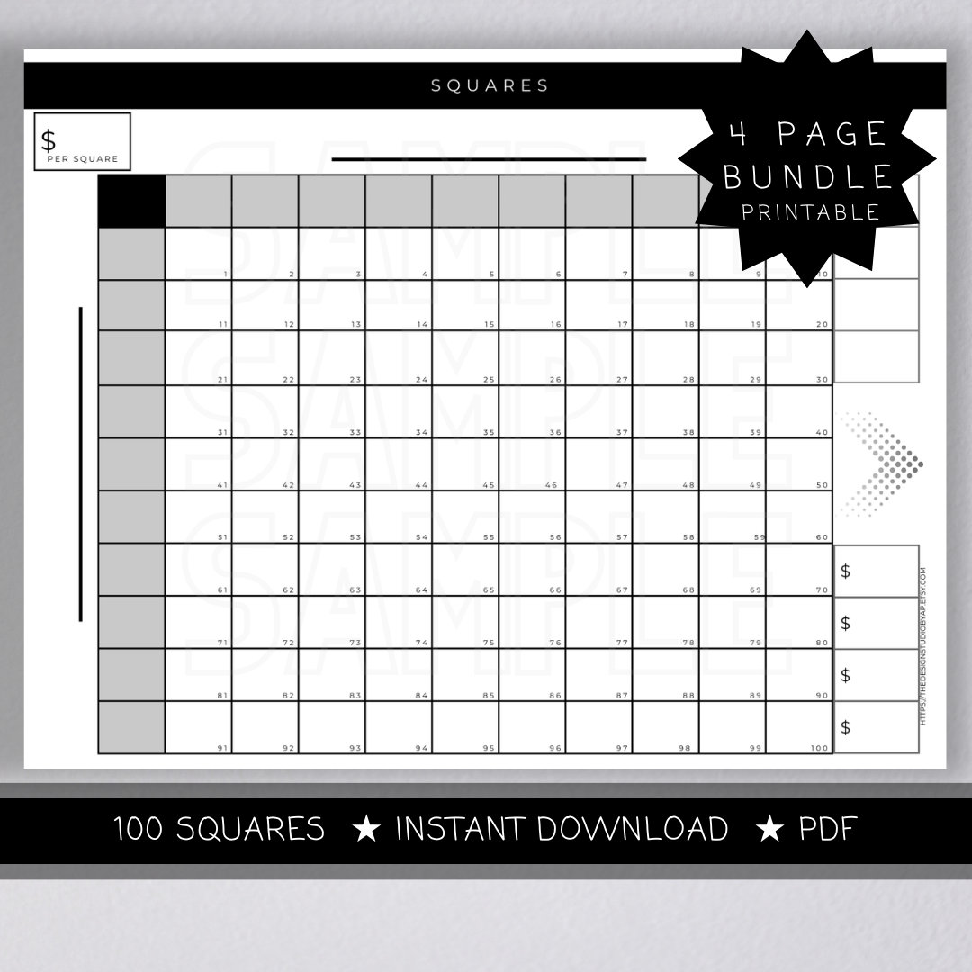 Square Box Template | College Football Boxes | Football Boxes | NFC ...