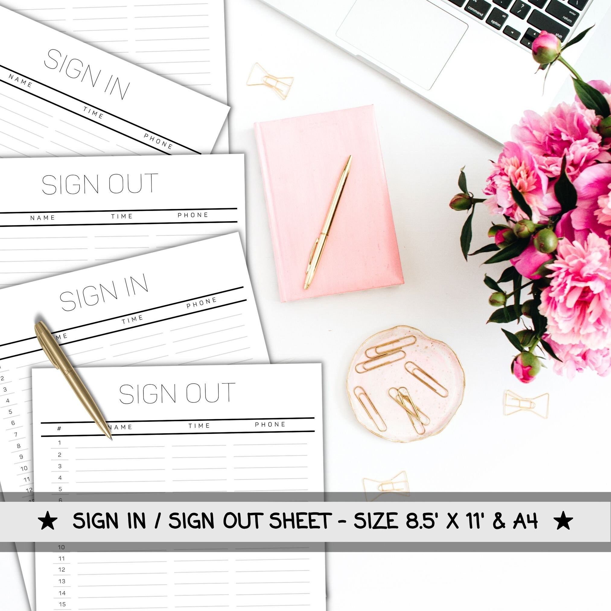 Printable Sign Out Sheet Sign in Sheet Printable Form Sign in ...