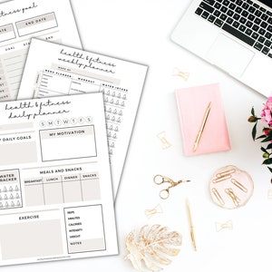 Health and Fitness Printable Journal Daily Fitness Planner - Etsy