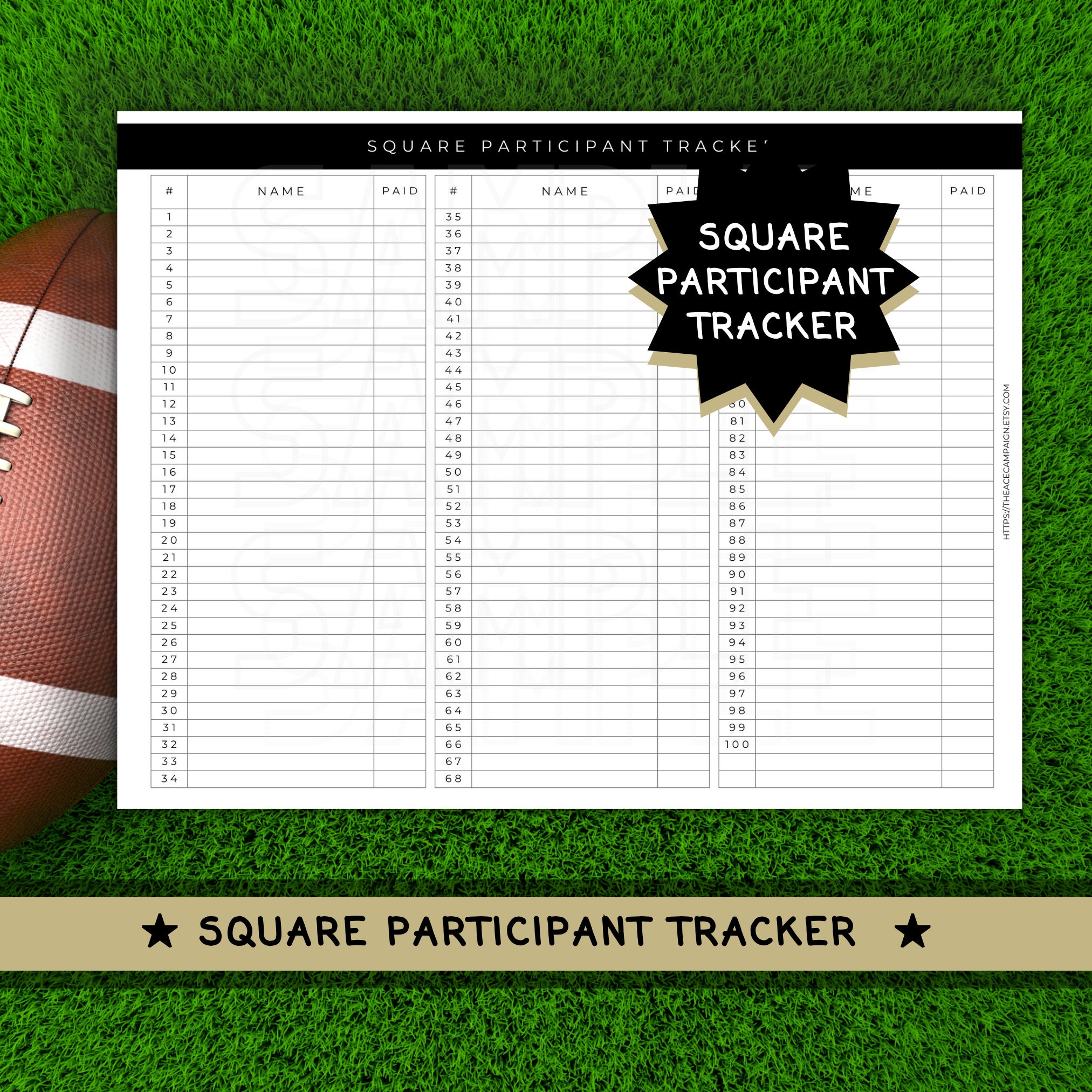 Army Navy Football Squares: 100 Box Pool (PDF) - Etsy