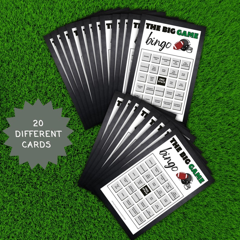 Super Bowl Bingo Cards | Printable Super Bowl Games | Printable Bingo ...