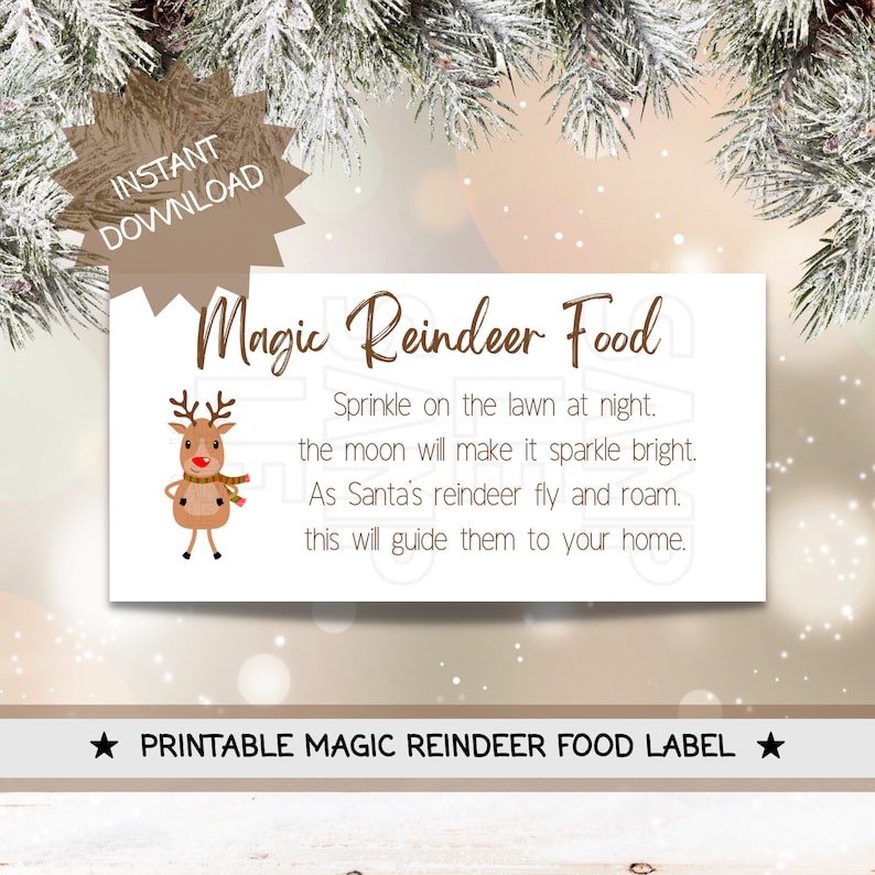Printable Christmas Reindeer Food| Printable Labels | Printable ...