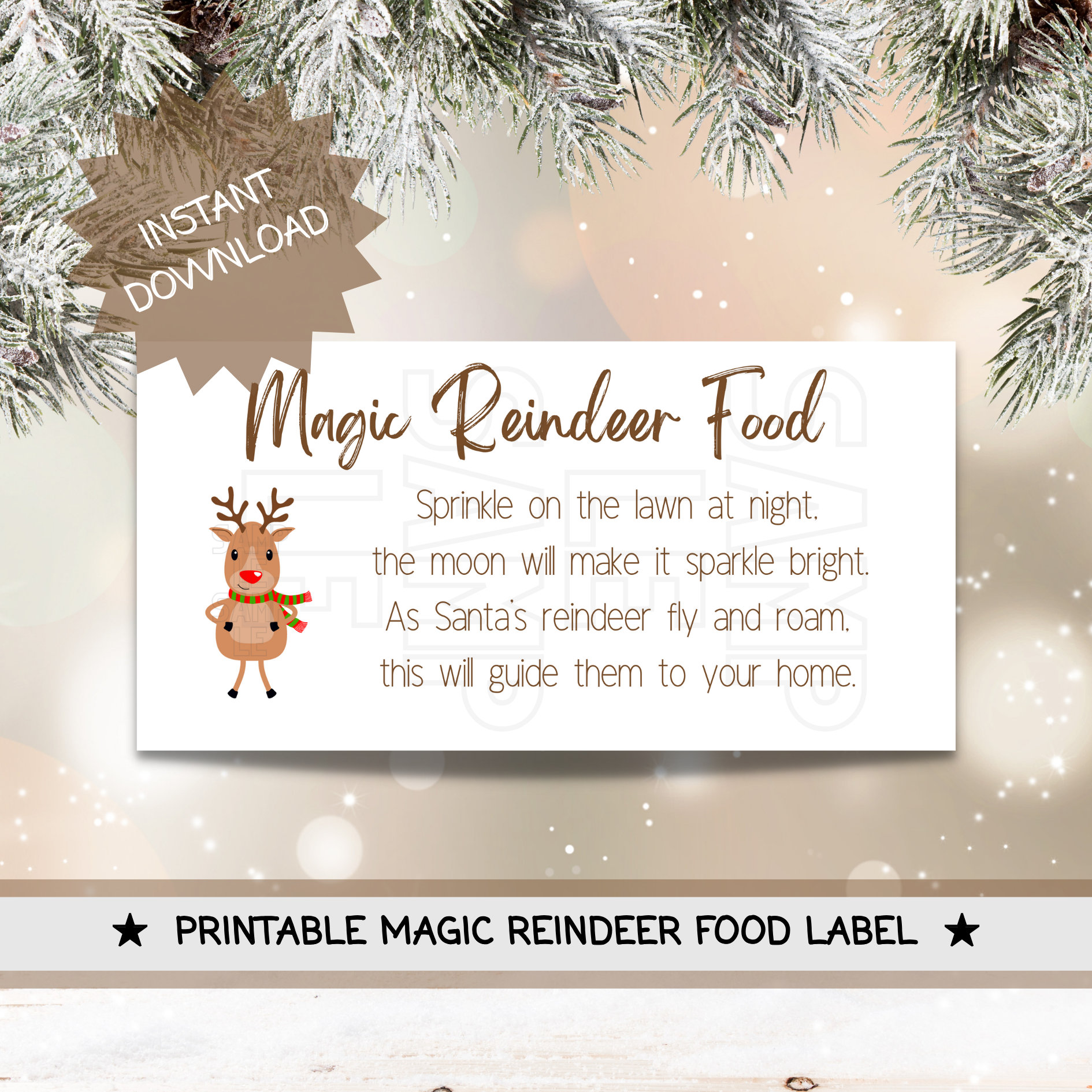 Reindeer Food Printable Labels Printable Template Printable Christmas ...
