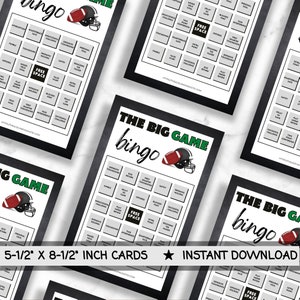 Super Bowl Bingo Cards: Football Sunday Games (printable PDF) - Etsy