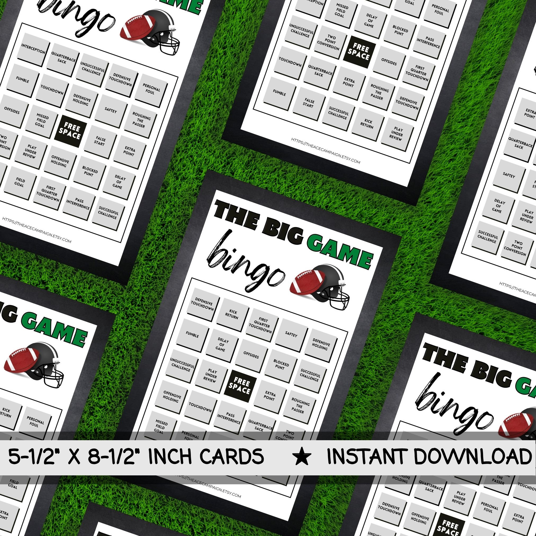 Super Bowl Bingo | Printable Bingo Cards | Bingo | Instant Download ...