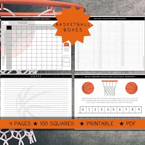 Ncaa Basketball Squares | Basketball Boxes | Printable | March Madness ...