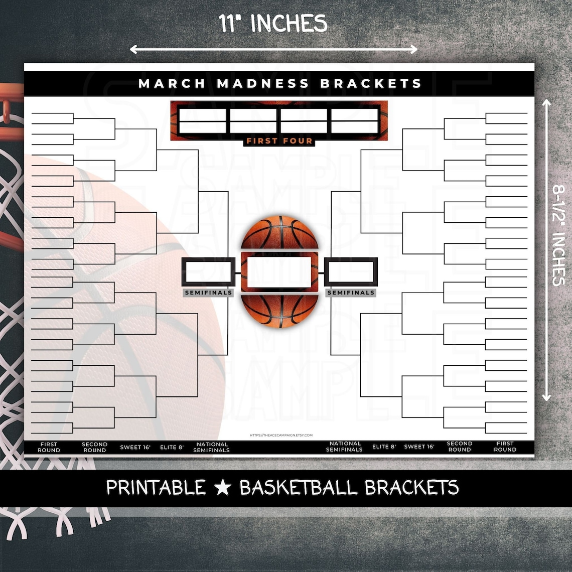 Printable Basketball Brackets Ncaa Brackets Template PDF Basketball ...