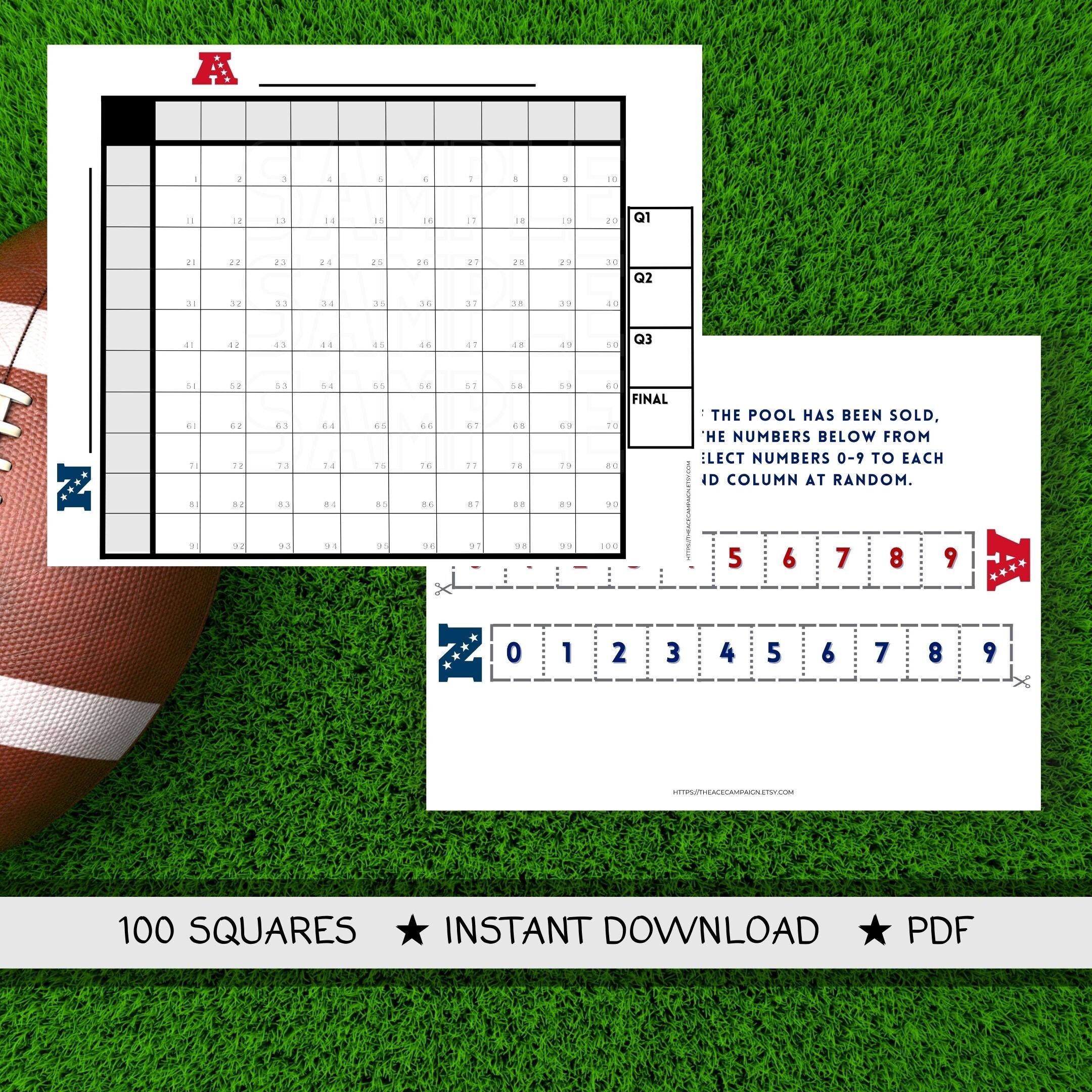 AFC NFC Squares | Football Boxes | Instant Download | Office Football ... AFC NFC Squares | Football Boxes | Instant Download | Office Football ...