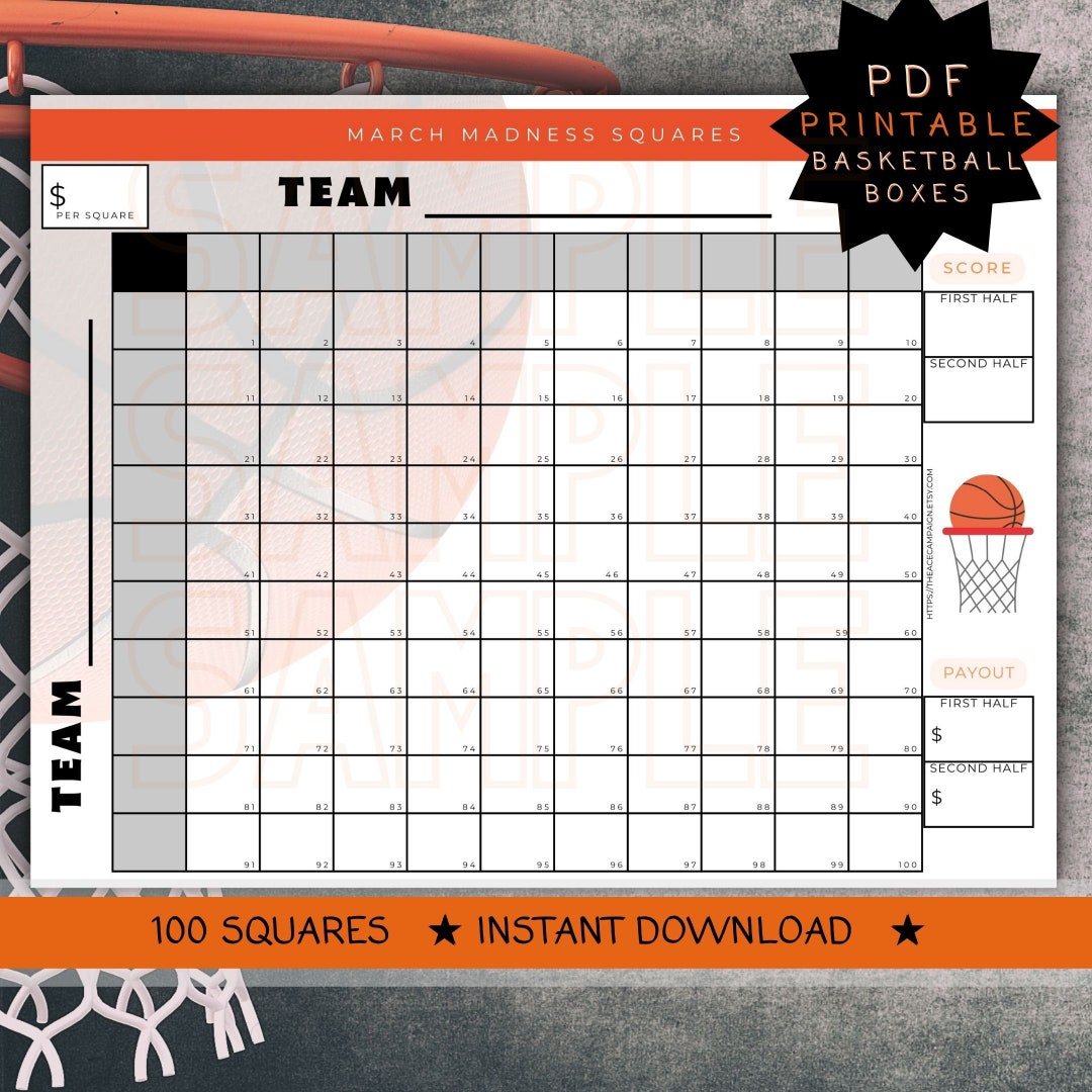 Ncaa Boxes, March Madness Basketball Boxes, Printable, Ncaa Basketball ...