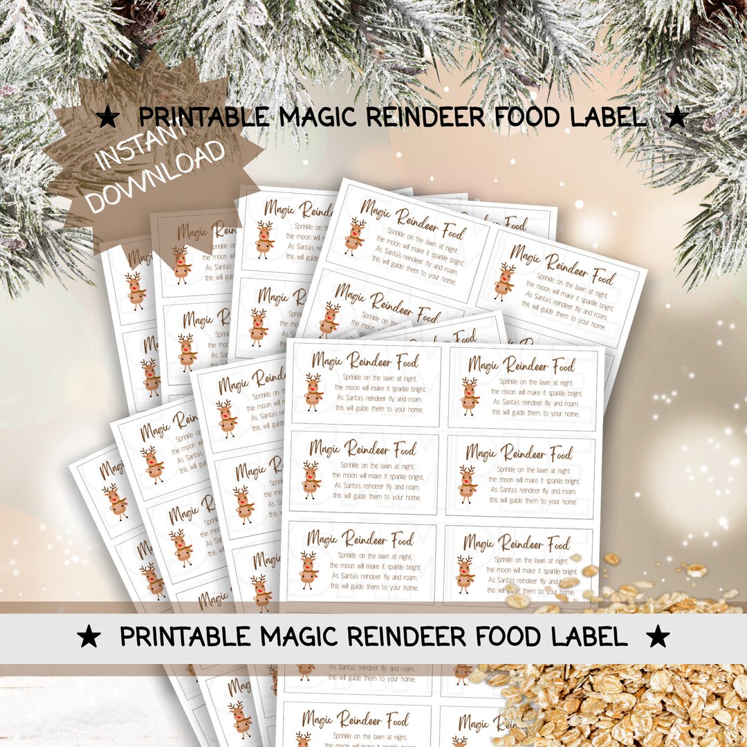 Printable Christmas Reindeer Food| Printable Labels | Printable ...