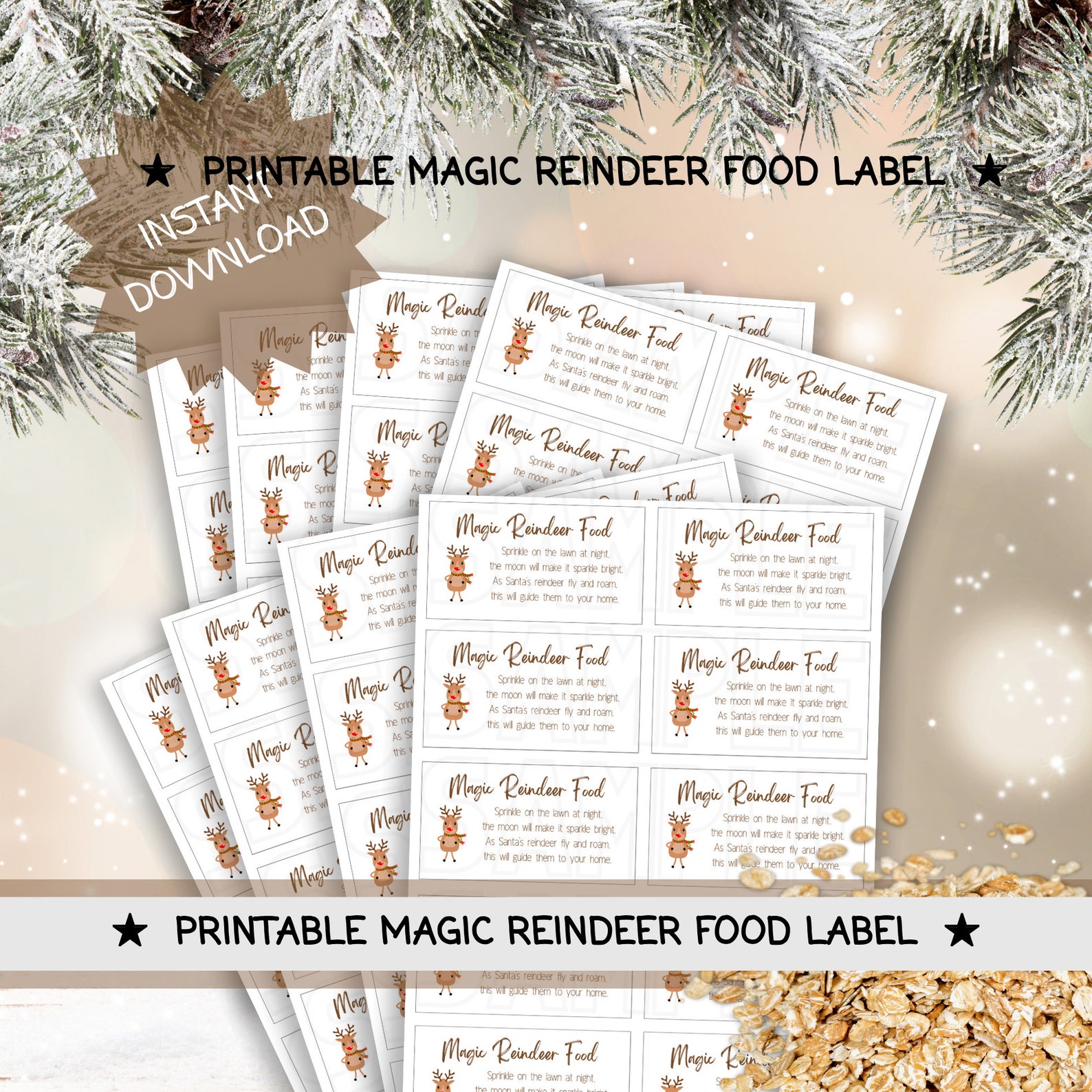 Printable Christmas Reindeer Food| Printable Labels | Printable ...