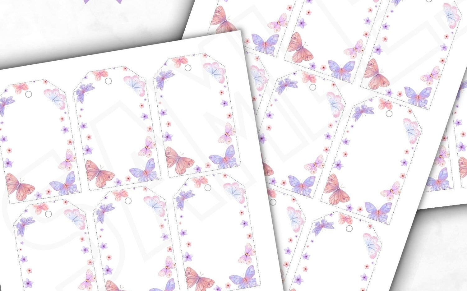 Butterfly Labels Butterfly Themed Favors Gift Tag Template - Etsy