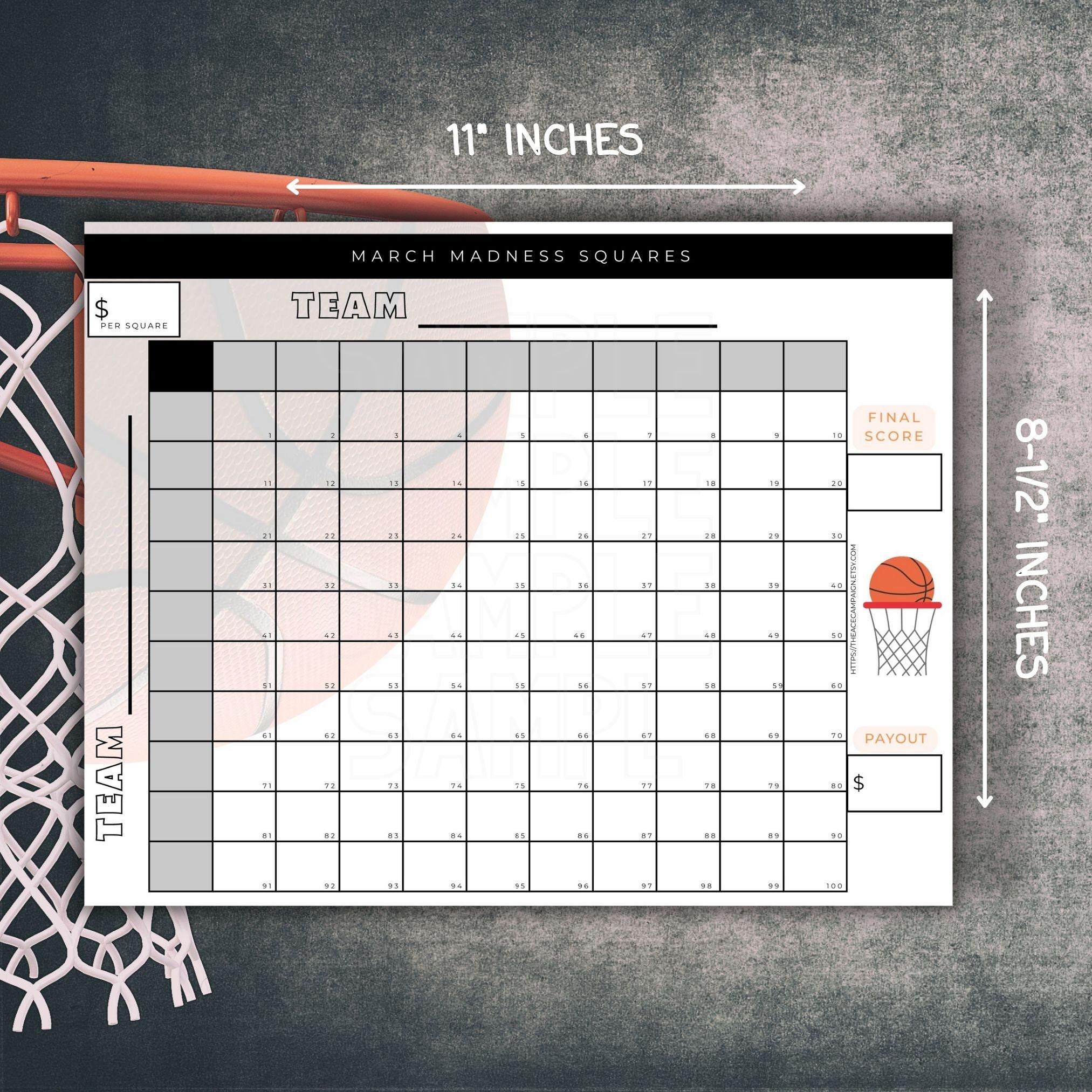 Ncaa Final Score Basketball Squares PDF Basketball Boxes March Madness ...