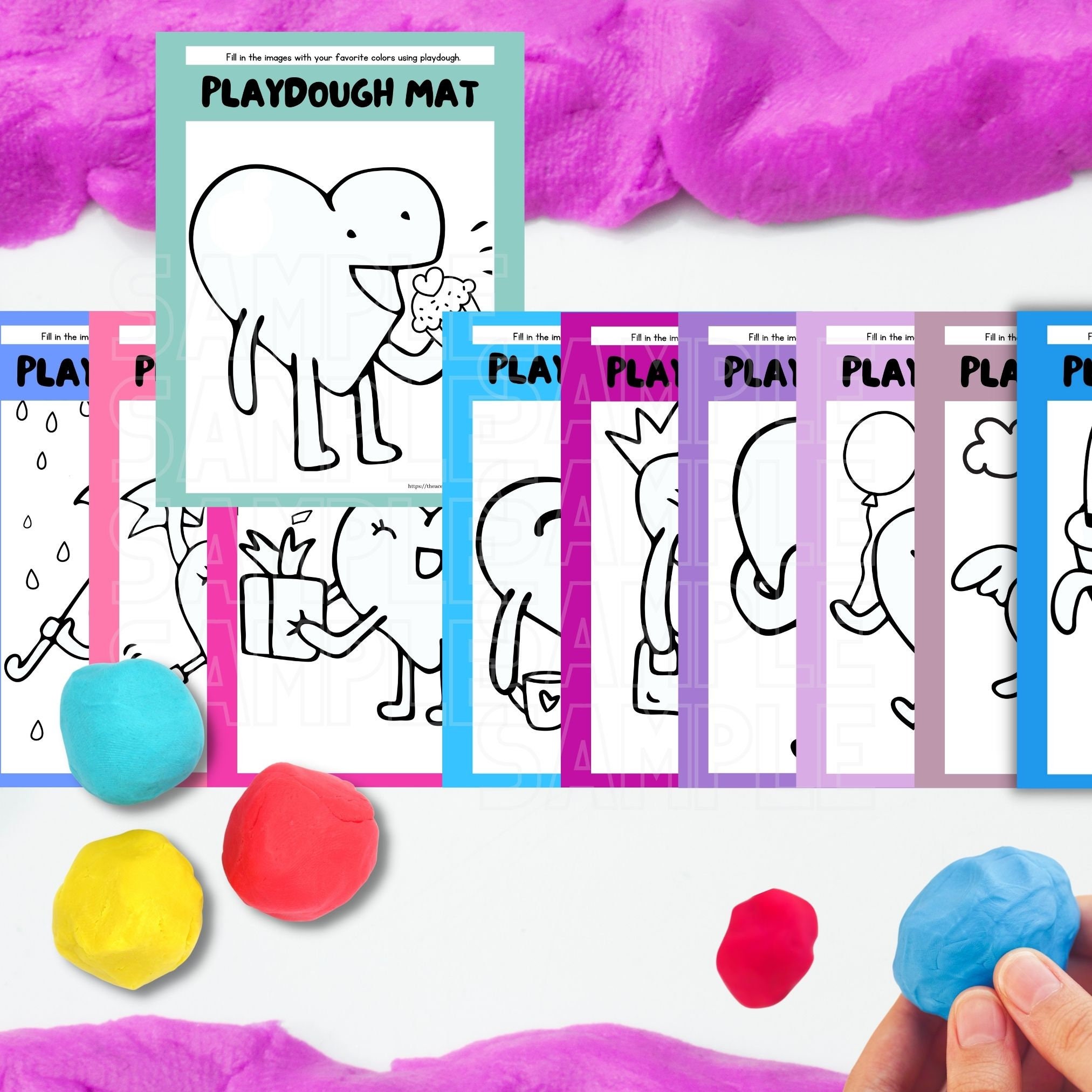 Heart Theme Playdough Mat | Printable Toddler Activity | Printable ...