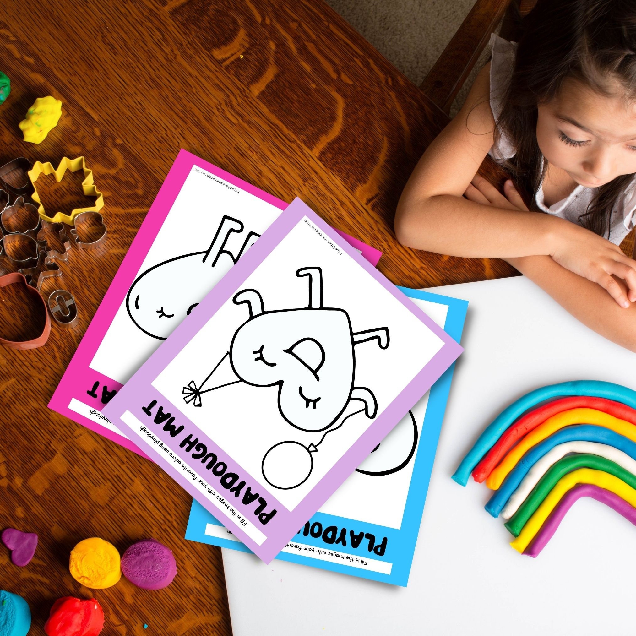 Heart Theme Playdough Mat Printable Toddler Activity Printable ...